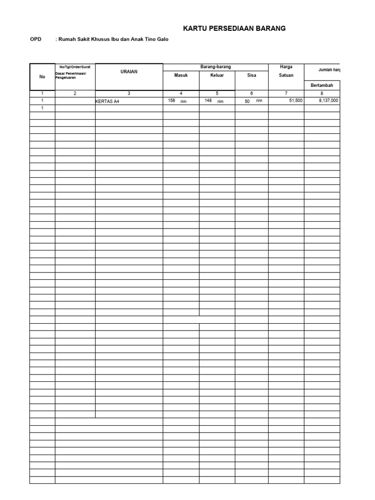 Kartu Persediaan Barang | PDF