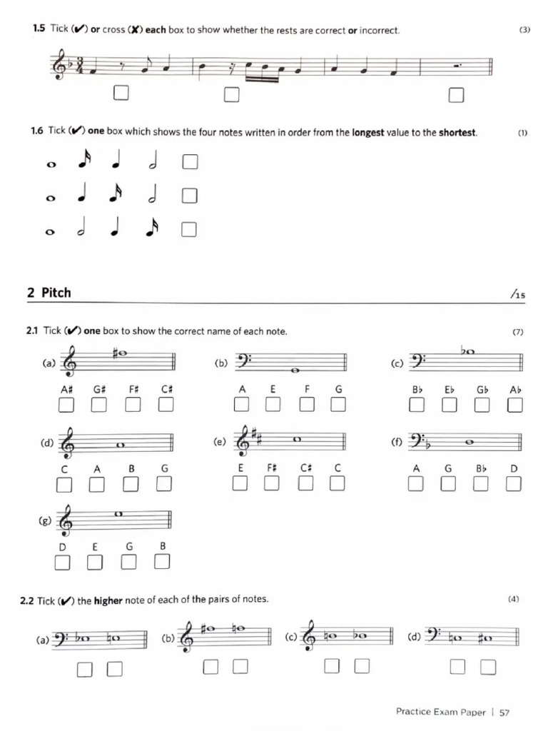 MUSIC EXAM PRACTICE 1 | PDF