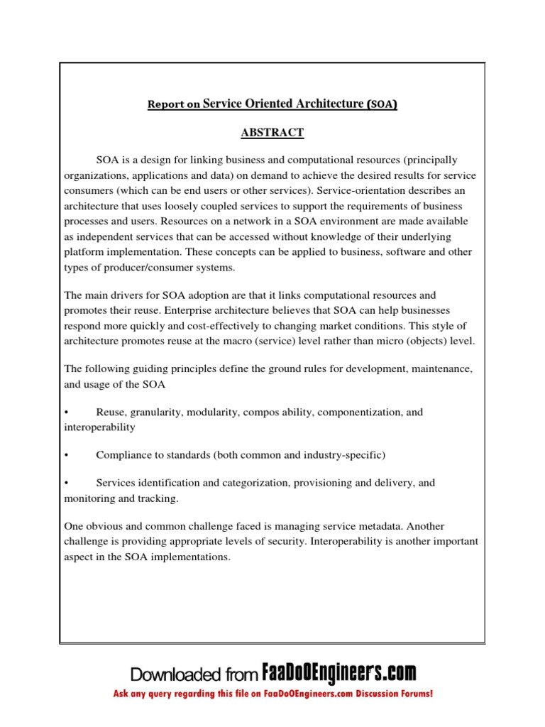Service Oriented Architecture Pdf Service Oriented Architecture Information Technology