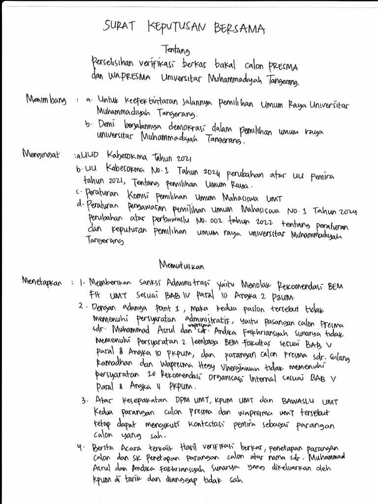 Surat Keputusan Bersama | PDF