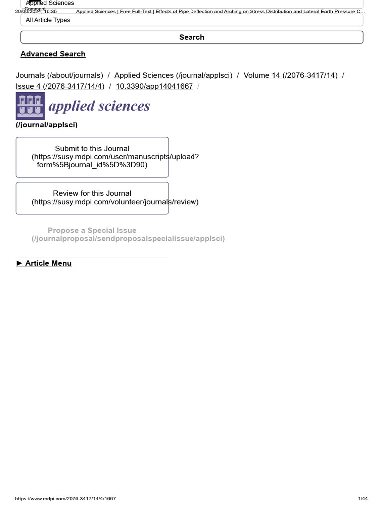 Applied Sciences _ Free Full-Text _ Effects of Pipe Deflection and Arching on Stress ...