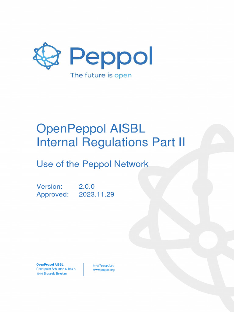 Internal Regulations Part II Use of The Peppol Network - v2.0.0 ...