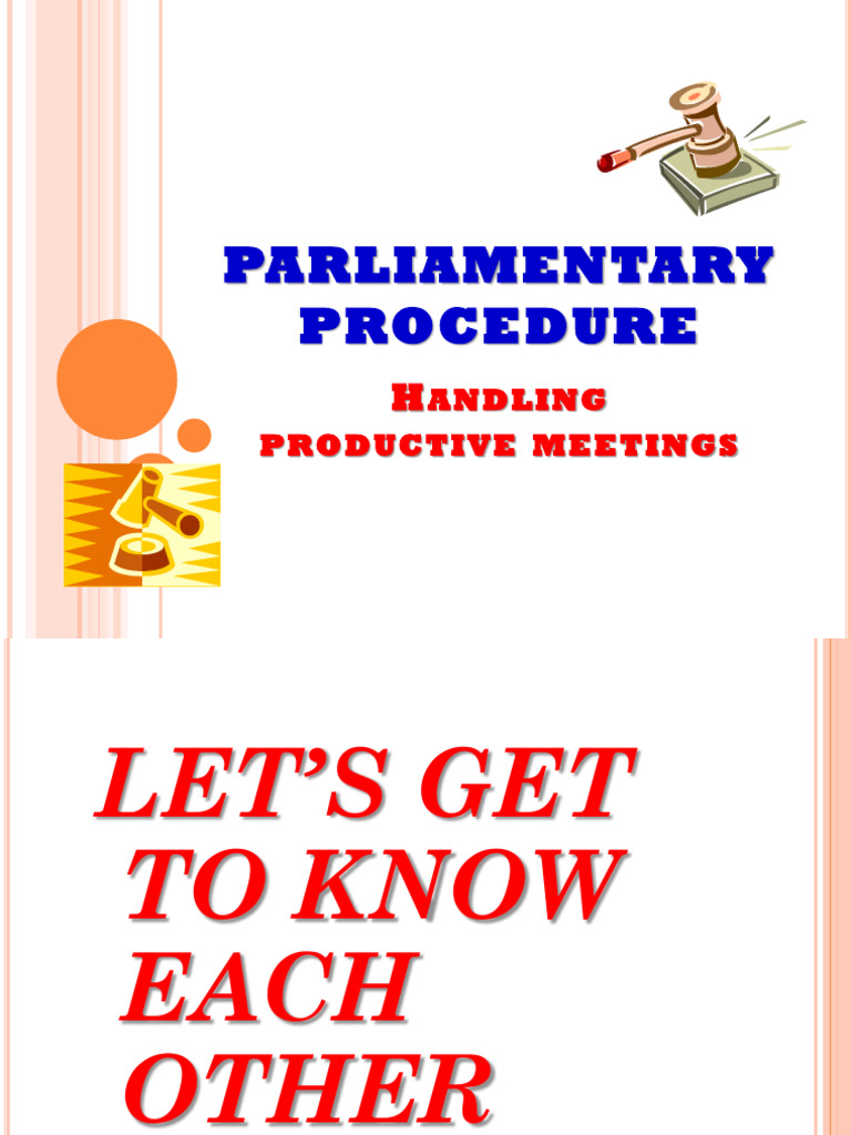 Parliamentary Procedure | PDF | Parliamentary Procedure | Meetings
