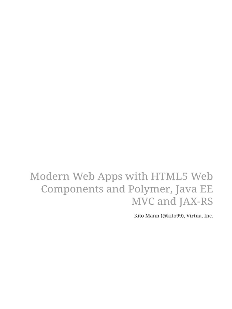 Java Ee Mvc And Polymer Pdf Software Engineering Software