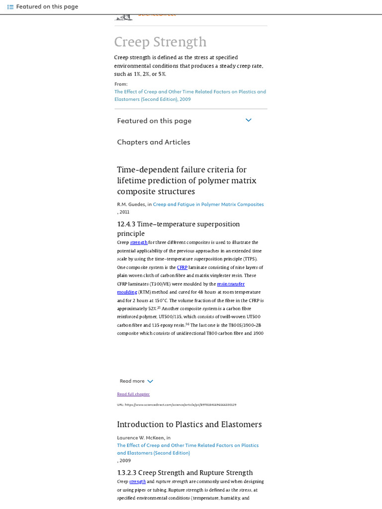 Understanding Creep Strength in Materials | PDF | Creep (Deformation ...