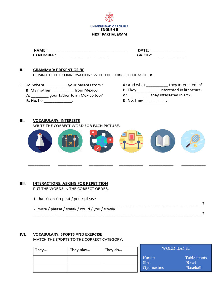 English Ii (First Partial Exam M-A 2024) | Download Free PDF | Linguistics | Chess