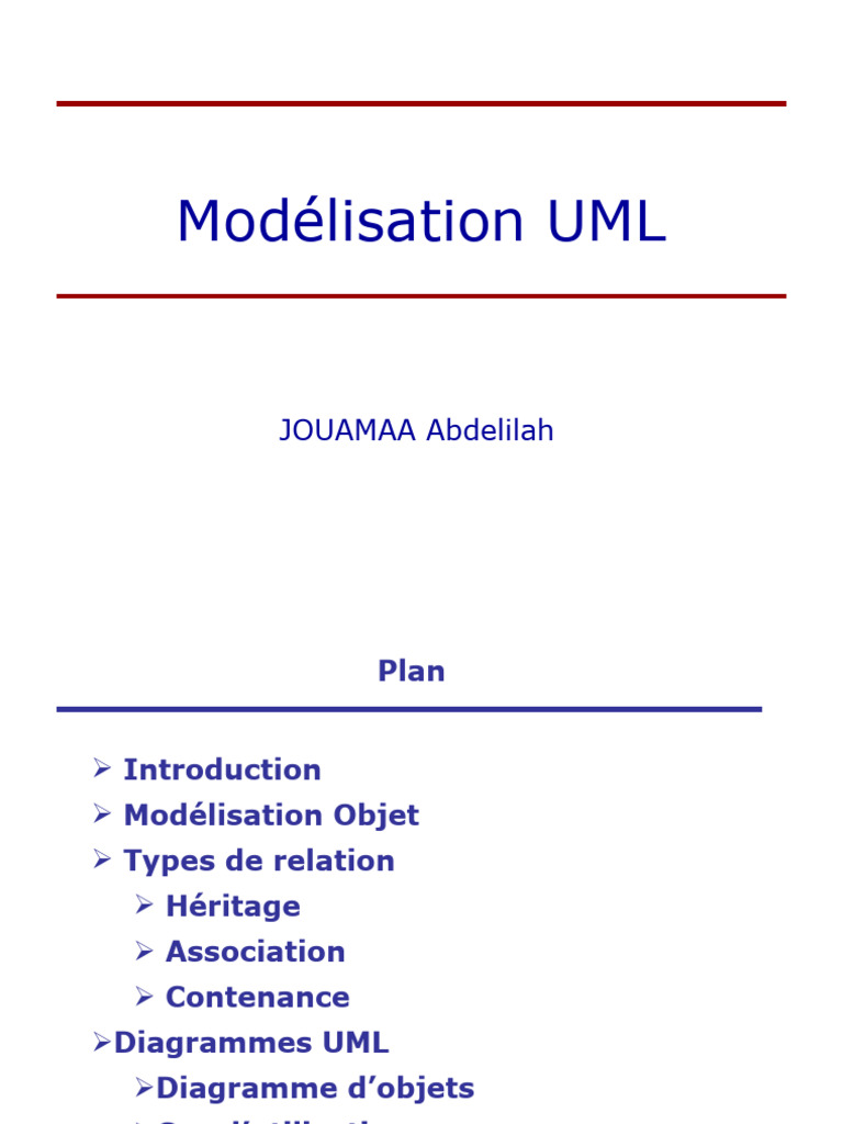 Cours Uml 1 Pdf Langage De Modélisation Unifié Programmation Orientée Objet