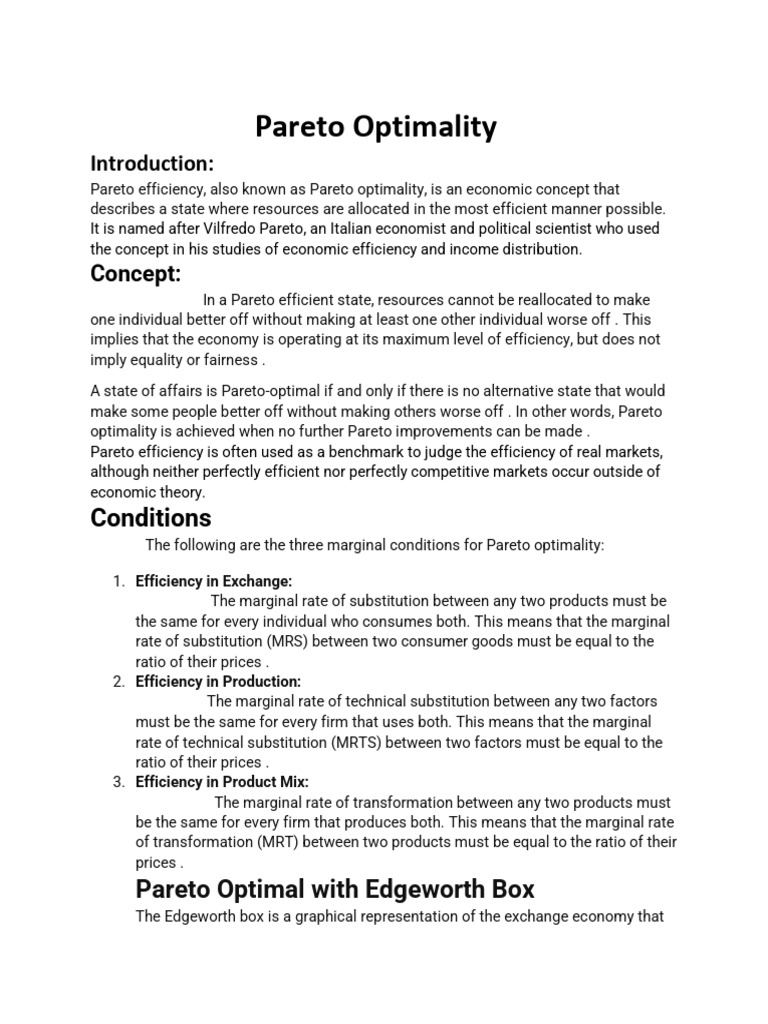 Pareto OptimalityIntroduction | PDF | Pareto Efficiency | Economics