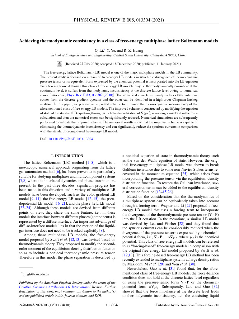 Achieving Thermodynamic Consistency In A Class Of Free Energy Multiphase Lattice Boltzmann