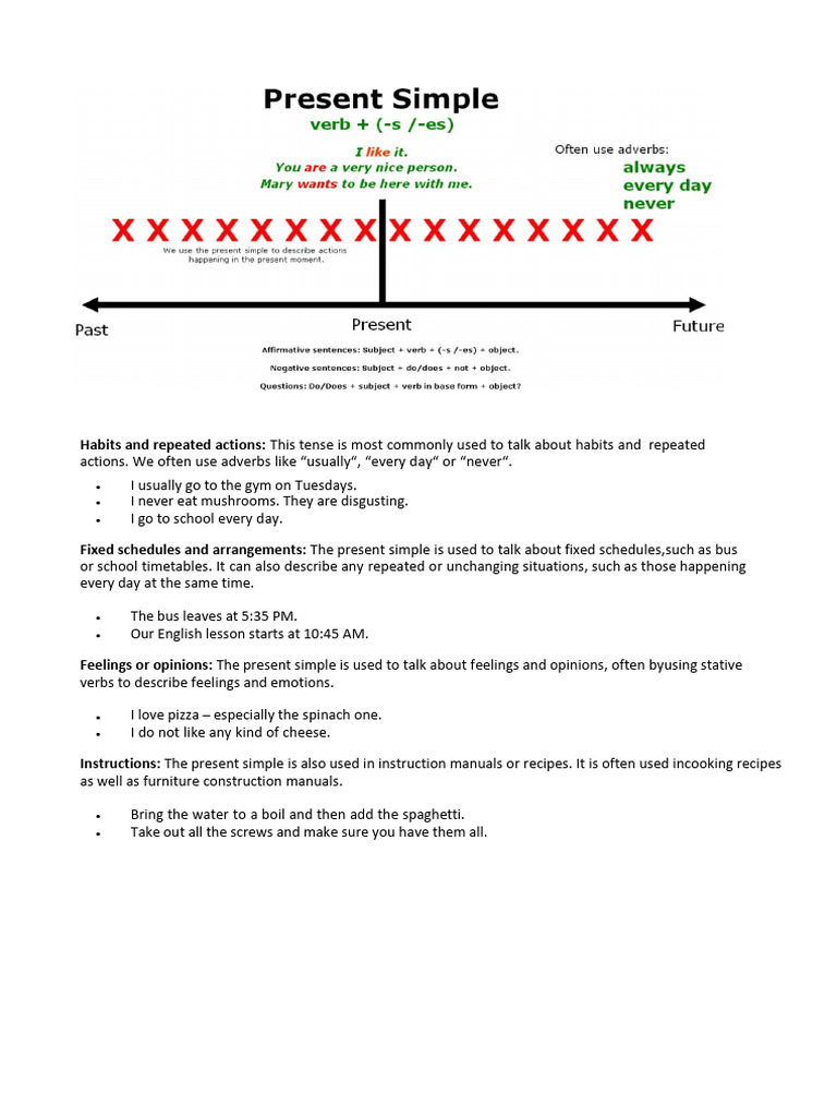 Present Simple Grammar Guide | PDF | Grammar | Linguistics