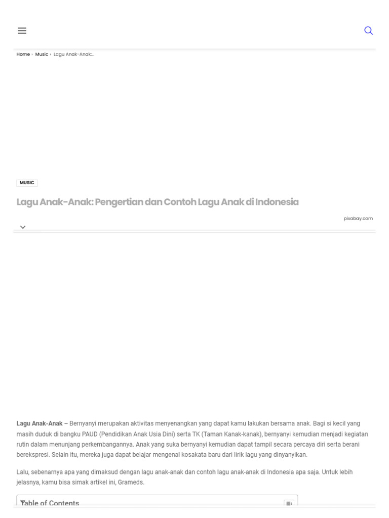 Lagu Anak-Anak - Pengertian Dan Contoh Lagu Anak Di Indonesia | PDF