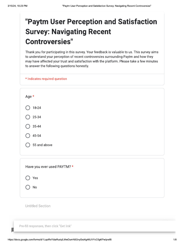 BRM Questionnaire | PDF