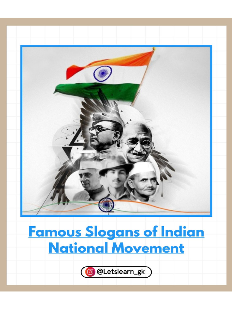 Famous Slogans of Indian National Movement | PDF
