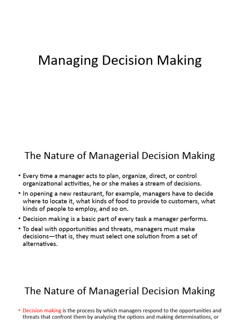 Managing+Decision+Making | PDF | Decision Making | Corporate Social ...