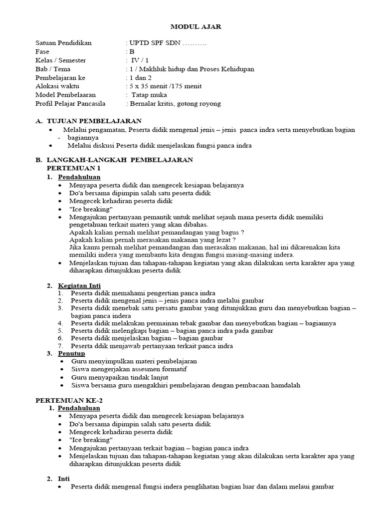 Modul Ajar Ipas 1 | PDF