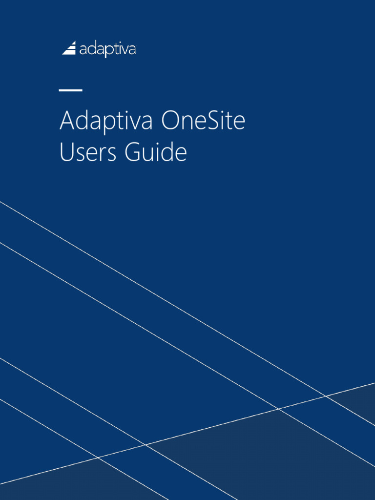 Adaptiva Onesite Users Guide | PDF | Computer Network | Ip Address