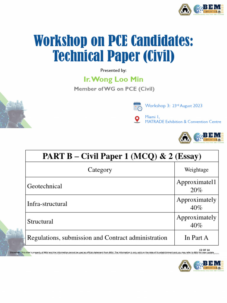 PCE Technical Paper Civil - WONG LOO MIN | PDF | Civil Engineering
