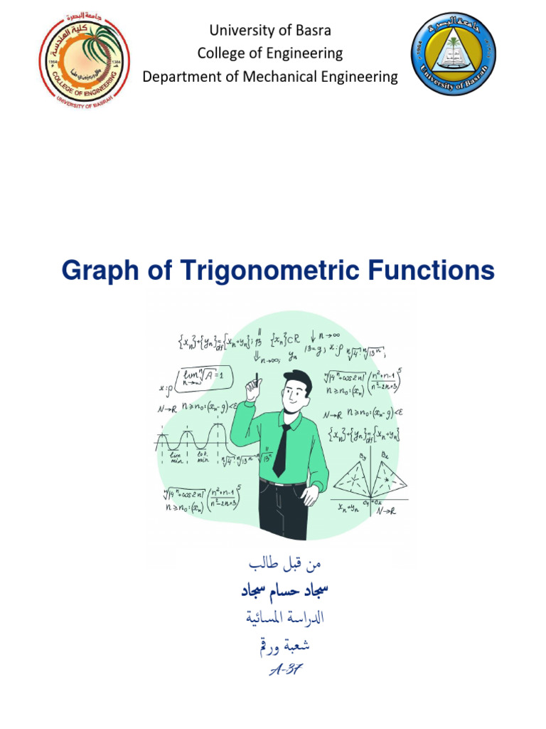 Graph of Trigonometric Functionsسجاد حسام | PDF | Trigonometric Functions | Trigonometry