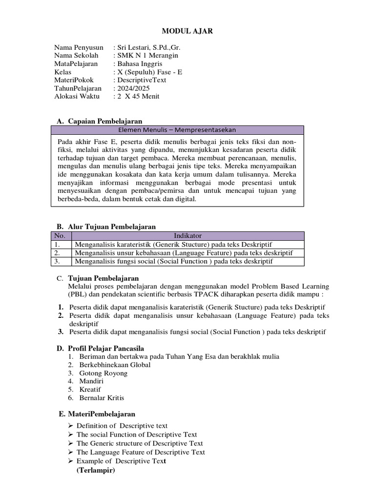 Modul Ajar Berdiferensiasi Terintegrasi PSE | PDF