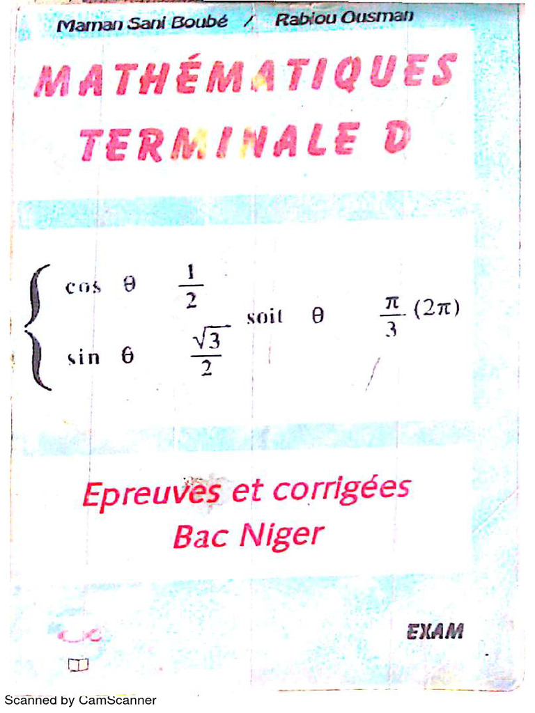 Alpha Maths-1 (Annalles Bac Du Niger 1983-2004 Cor | PDF