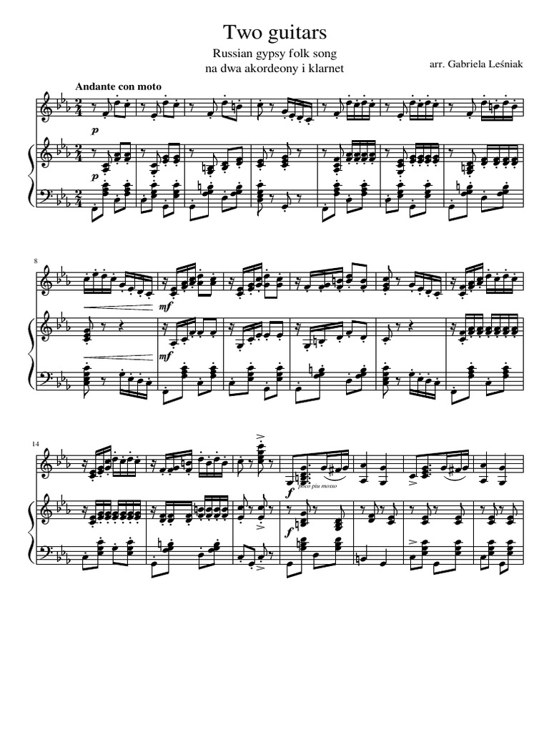 Two Guitars Russian Gypsy | PDF | Musical Notation | Rhythm And Meter
