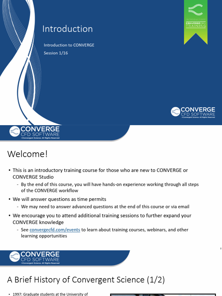 Intro to CONVERGE CFD Training | PDF | Internal Combustion Engine | Engines