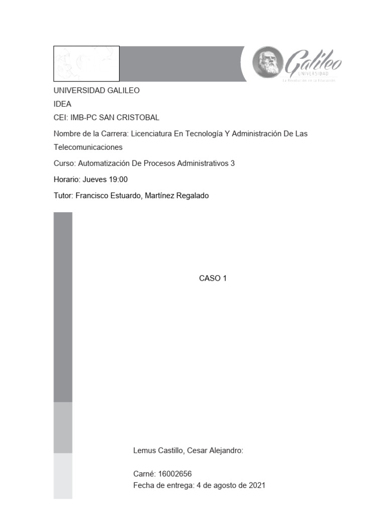 Caso 1 | PDF | Informática