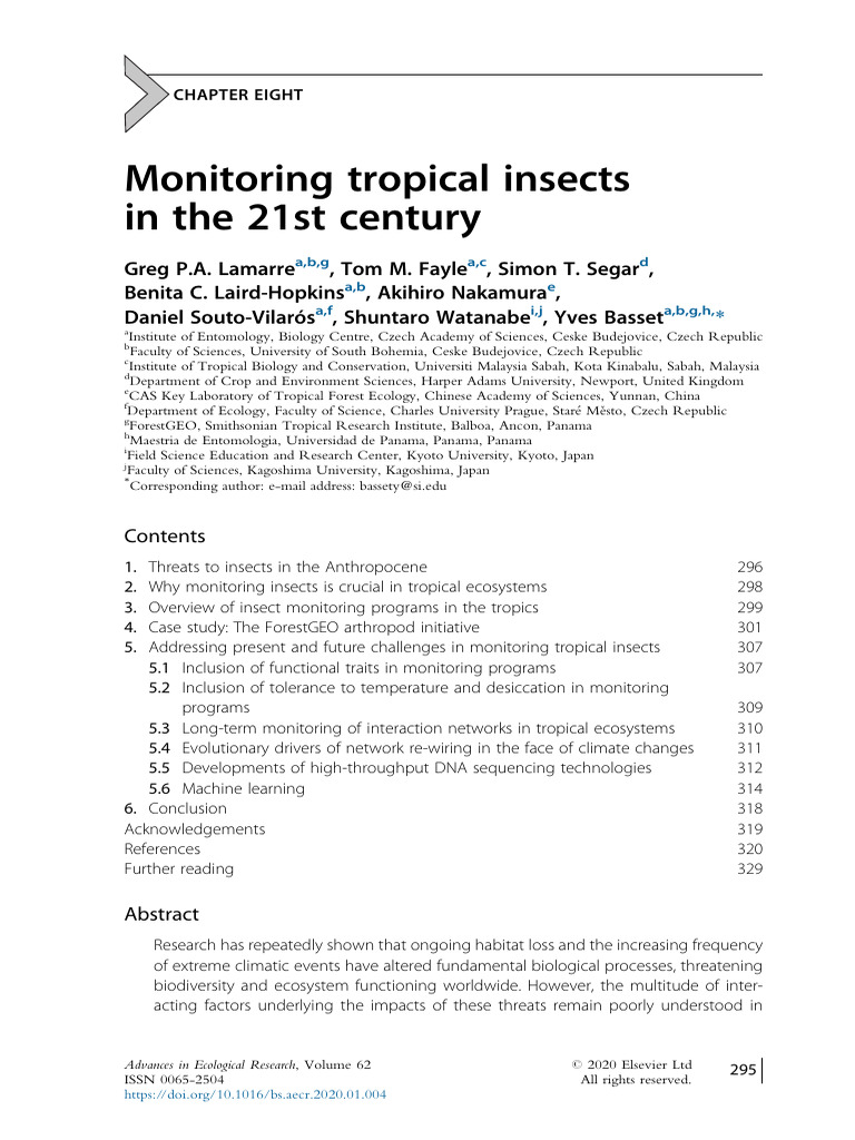 Monitoring Tropical Insects in 21st Century | PDF | Eusociality ...