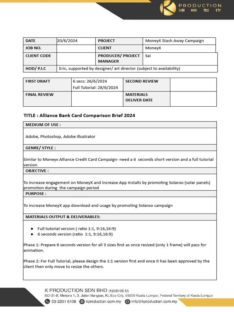 MoneyX Solaroo Job Brief | PDF