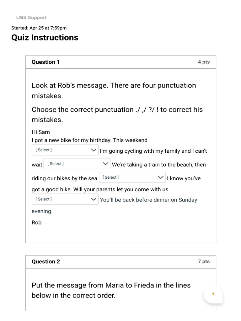 Quiz - S5 - Đề thi thử end of sem2 | PDF