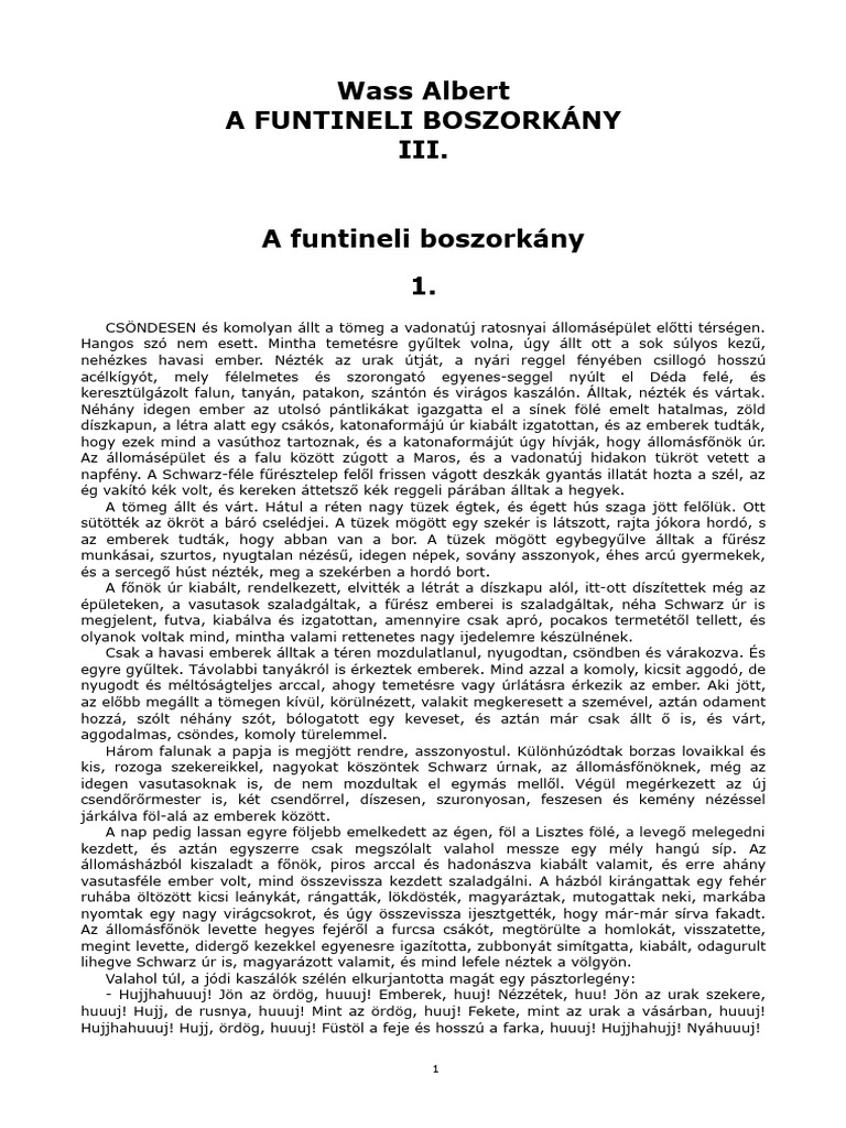 Wass Albert - A Funtineli Boszorkány III | PDF