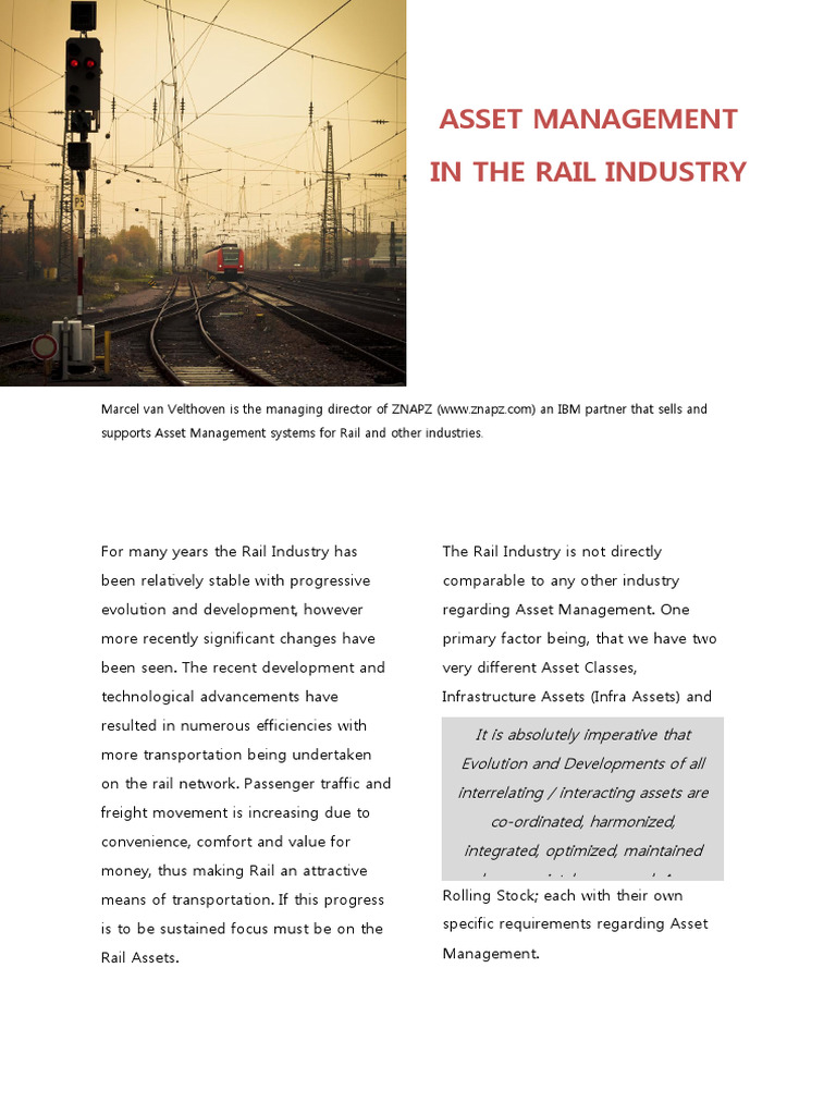 Rail Asset Management Insights | PDF | Asset Management | Rail Transport