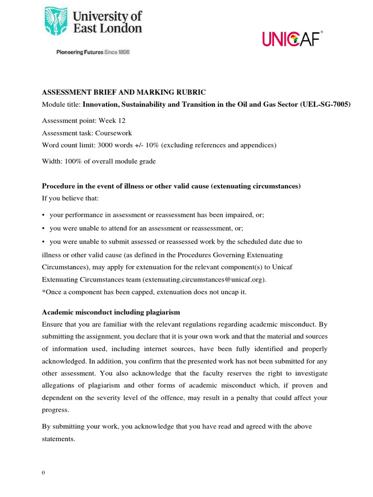 UEL-SG-7005_Assessment_Point_Brief | Download Free PDF | Low Carbon Economy | Essays