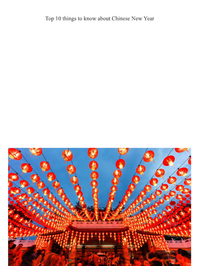 Top 10 Things To Know About Chinese New | PDF