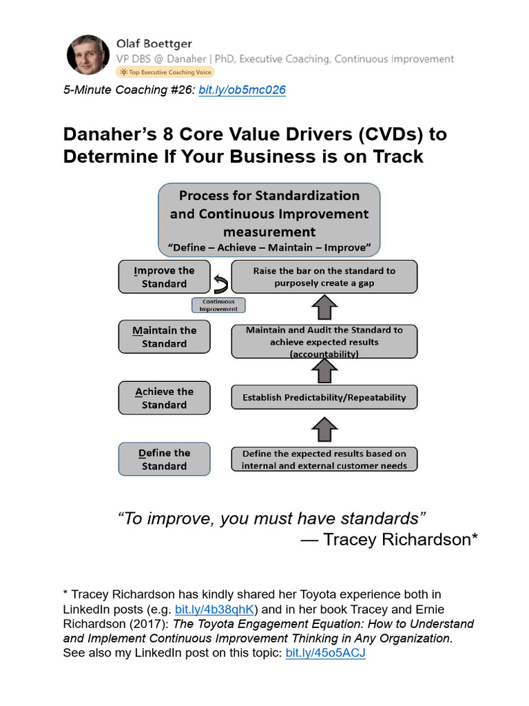 Danaher's 8 Core Value Drivers | Download Free PDF | Performance ...