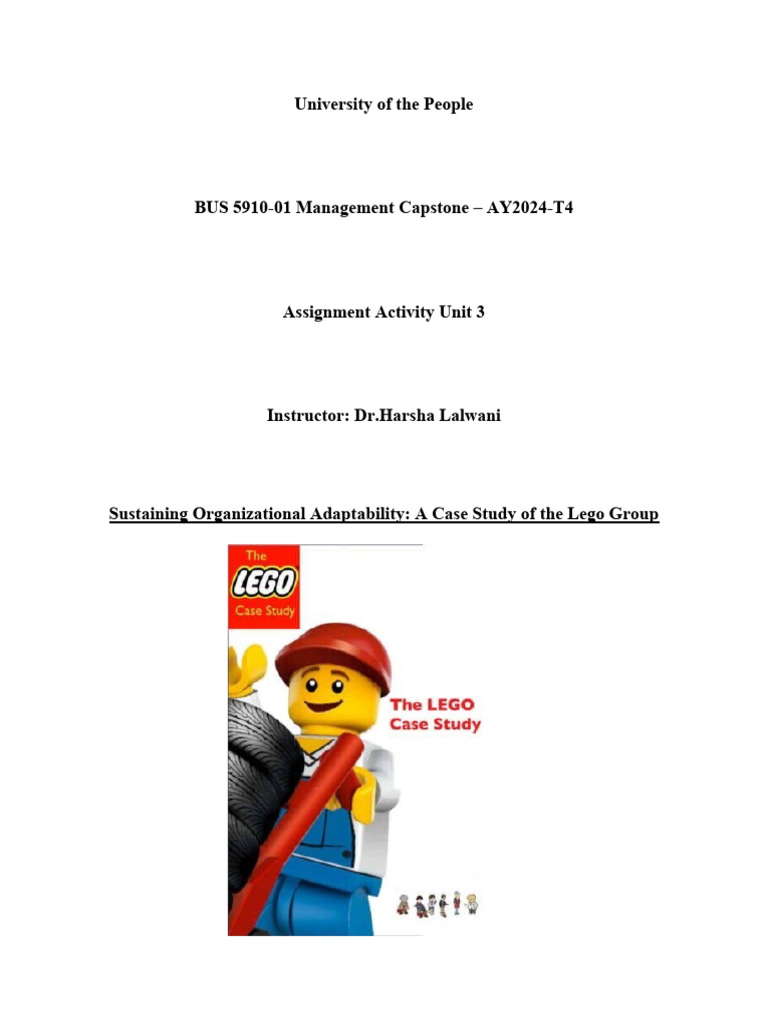 Capstone. Assignment Activity. Unit 3 | PDF | Leadership | Change ...