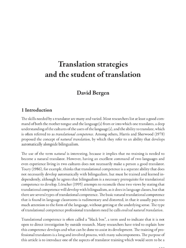Translation Strategies | PDF