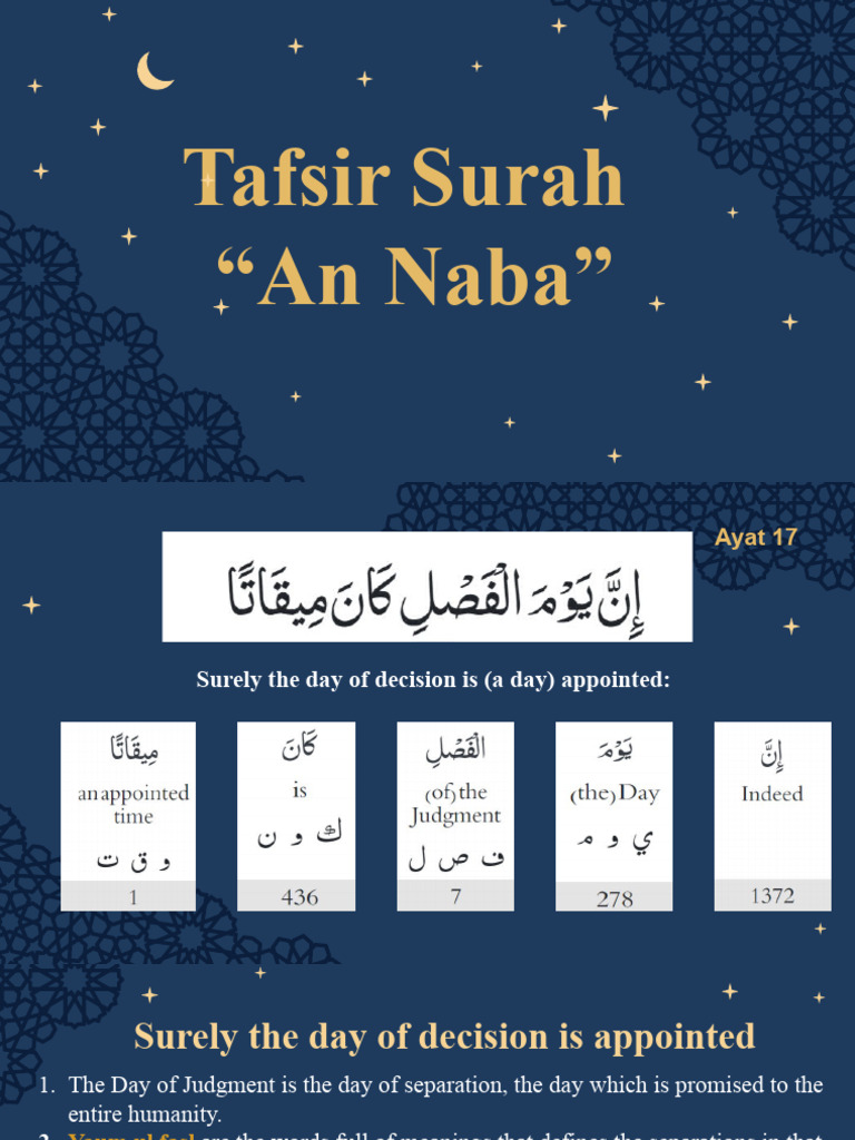 Presentation On Surah Naba Day 7 | PDF | Religious Belief And Doctrine ...