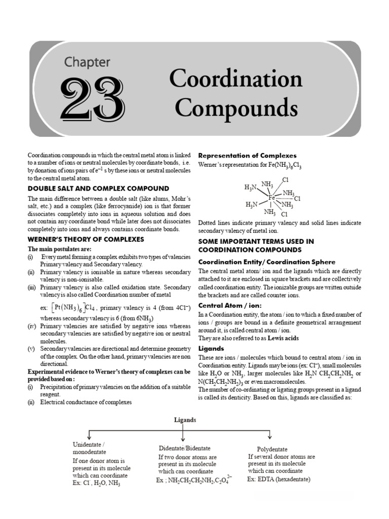 Coordination Compounds | PDF | Coordination Complex | Ligand