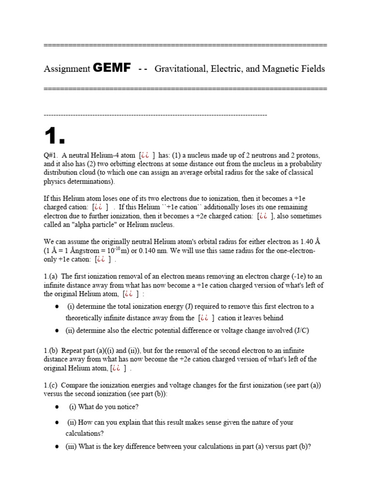 Gravitational Electric Magnetic Fields Assignment GEMF.W24.Version 3 2 ...