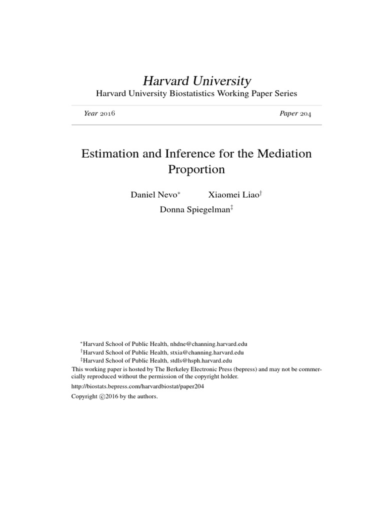 Estimation And Inference For The Mediation Proportion Pdf