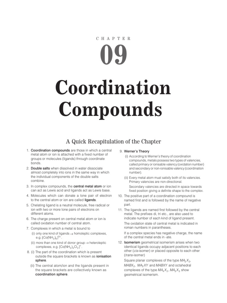 Coordination Compounds | PDF | Coordination Complex | Ligand