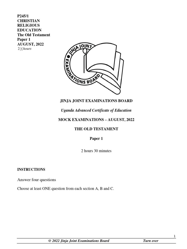 A.jjeb.s.6 Cre Paper 1 | PDF | Religious Texts | Torah Books