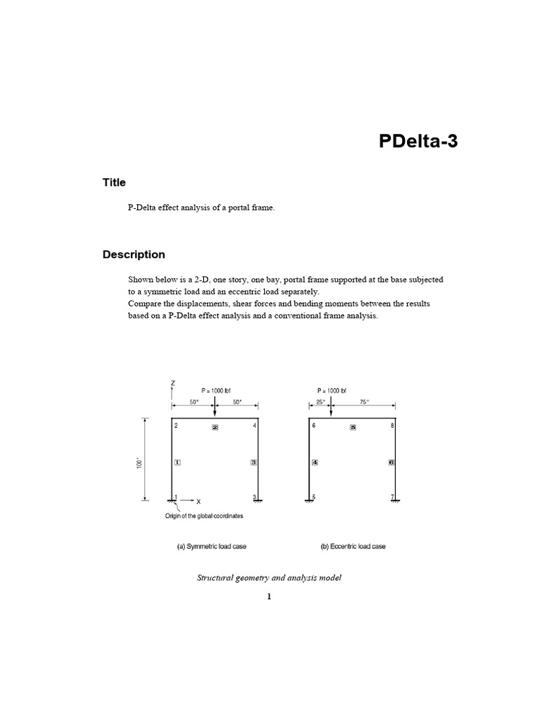 P-Delta Analysis of Portal Frame | PDF | Bending | Applied And ...