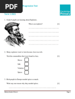 Pearson Edexcel Iprimary Achievement Test 2021 Mark Scheme | PDF | Flowers