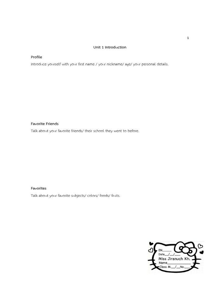 Open Unit1 Introduction Worksheet | PDF