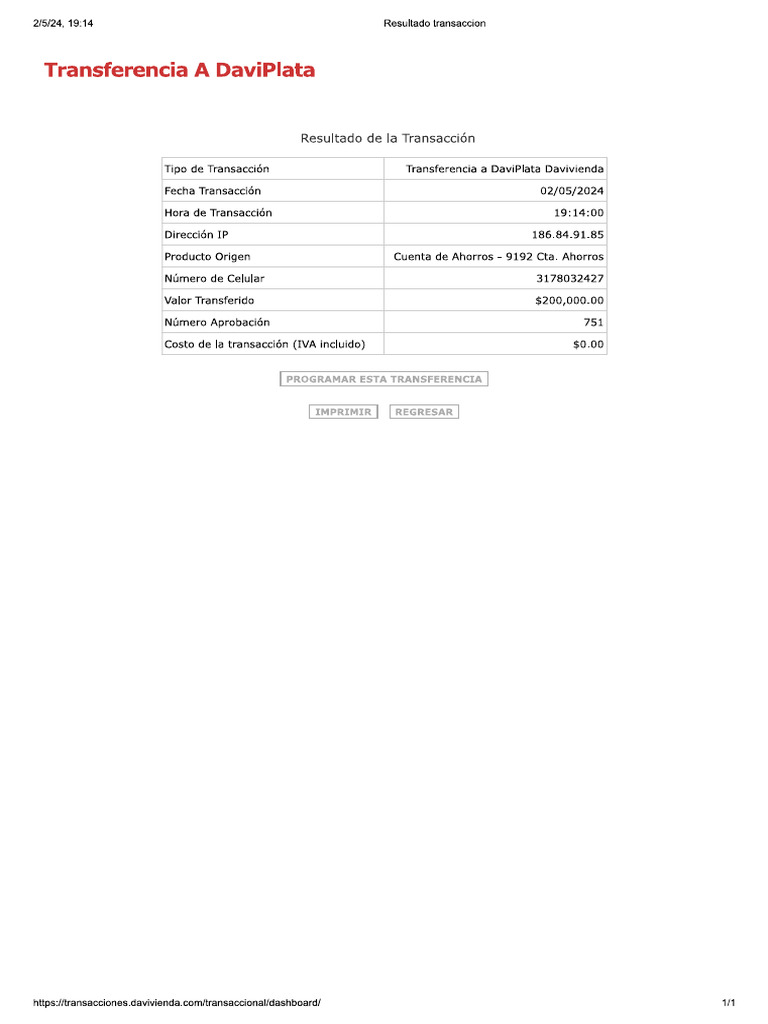 Pago Mesada Ivan Daniel Abril 2024 | PDF