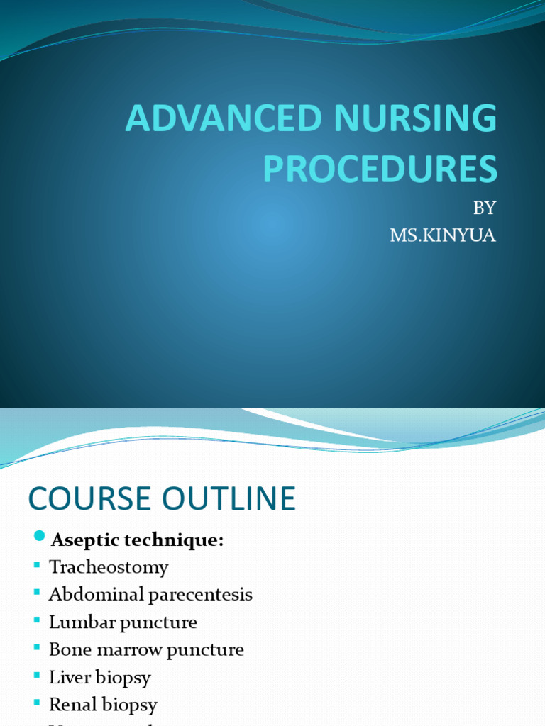 Dvanced Nursing Procedures | PDF | Clinical Medicine | Medical Specialties