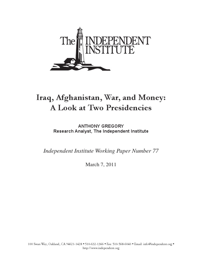 Iraq, Afghanistan, War, and Money: A Look at Two Presidencies | PDF ...
