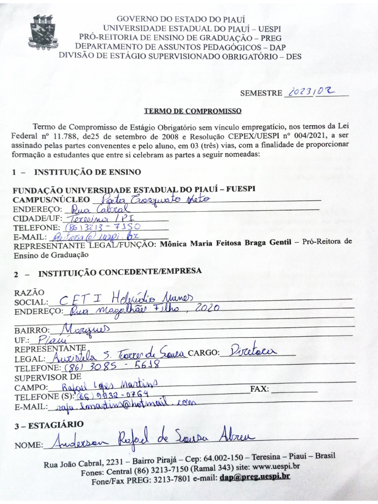 Documentos Estágio 1 2024 | PDF